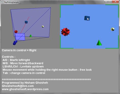 XNA Ray Picking Sample Ghoscher S Blog
