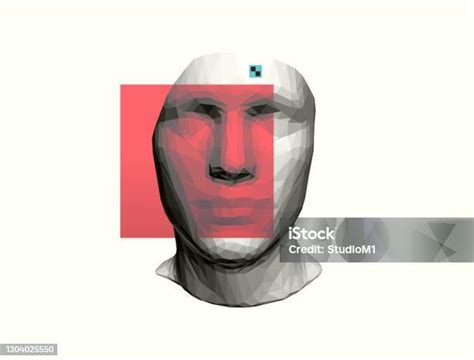 낮은 폴리 스타일의 인간의 머리 인공 지능 비즈니스 프리젠 테이션 전단지 또는 포스터를위한 미니멀 한 디자인 3d 벡터