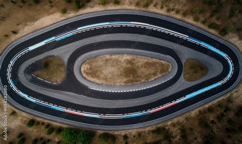 Aerial Top View Motorsport Race Asphalt Track Circuit Motor Racing