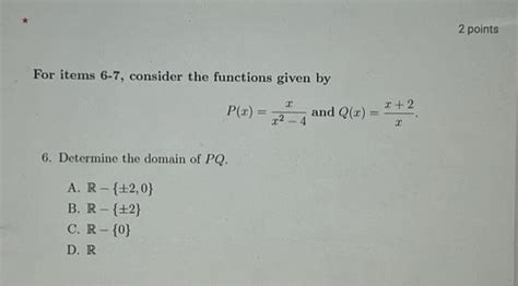 Solved For Items Consider The Functions Given By Chegg Com