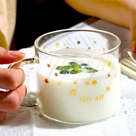 400ml 투명한 유리 컵 손잡이 내열성 차 커피 우유 레몬 주스 컵 칵테일 보드카 와인 머그잔 Drinkware머그잔 Aliexpress