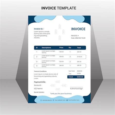 Minimal Invoice Template Design Premium Ai Generated Vector