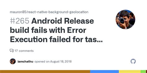 Android Release Build Fails With Error Execution Failed For Task React Native Mauron