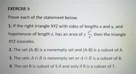 Solved Prove Each Of The Statement Below 1 If The Right Chegg