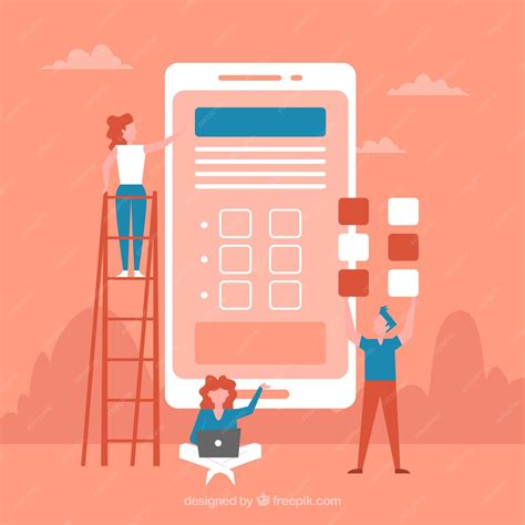 Concept De Développement App Avec Un Design Plat Vecteur Gratuite