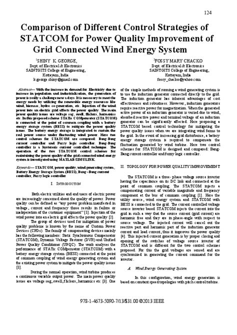 Pdf Comparison Of Different Control Strategies Of Statcom For Power Quality Improvement Of