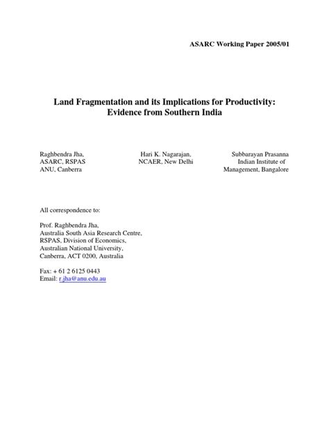 Pdf Land Fragmentation And Its Implications For Productivity Dokumentips