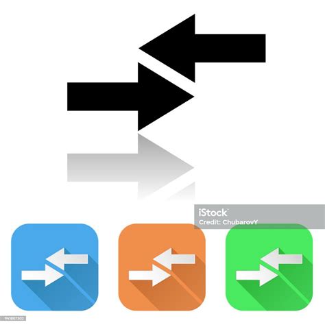 화살표 아이콘입니다 오른쪽 및 왼쪽 화살표 기호 색된 세트 거리에 대한 스톡 벡터 아트 및 기타 이미지 거리 검은색 그림자 Istock