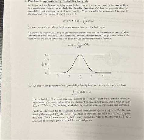 Solved 2 Problem 2 Approximating Probability Integrals An Chegg Com