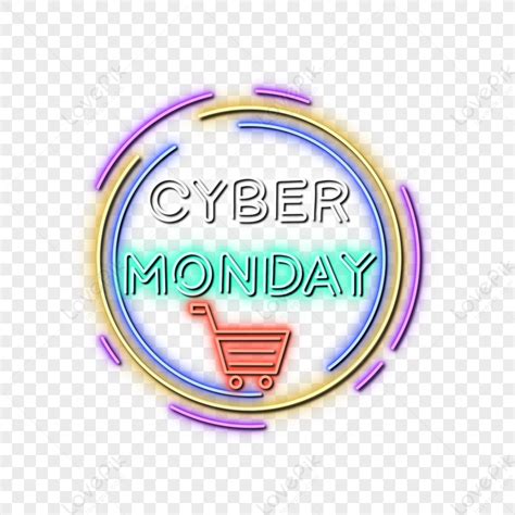 사이버 먼데이 네온사인 동그란 판촉표지판 빛 일러스트 선물 조명세일전기 같은 Png 일러스트 무료 다운로드 Lovepik