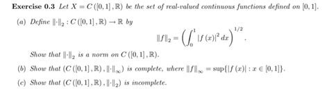 Solved Exercise 03 ﻿let Xc 01 R ﻿be The Set Of