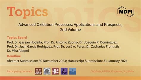 Sci Mdpi On Linkedin Call For Papers Submit Your Paper Here 📚topic Advanced Oxidation