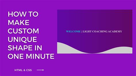 How To Make Custom Unique Shapes Using Shape Divider Html And Css Youtube