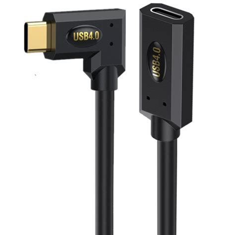 240W USB C Type C 수컷 암컷 다기능 엘보우 데이터 확장 케이블 길이 1m