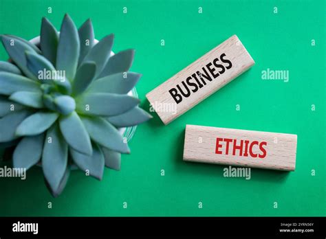 Business Ethics Symbol Concept Word Business Ethics On Wooden Blocks Beautiful Green