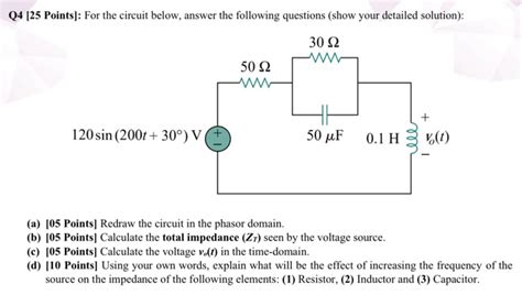 Solved Q1 30 Points Consider The Circuit Below And Answer
