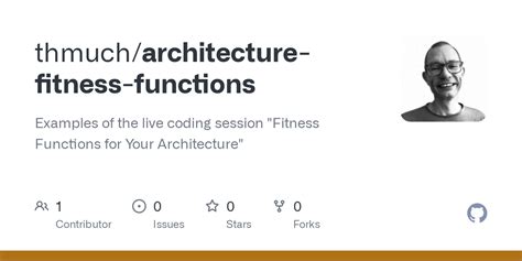 Github Thmucharchitecture Fitness Functions Examples Of The Live