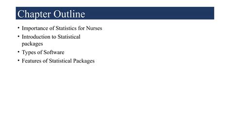 Nursing Informatics Chapter 8 Statistical Packagesppt