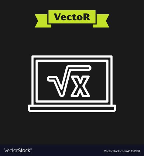 White Line Square Root Of X Glyph On Chalkboard Vector Image