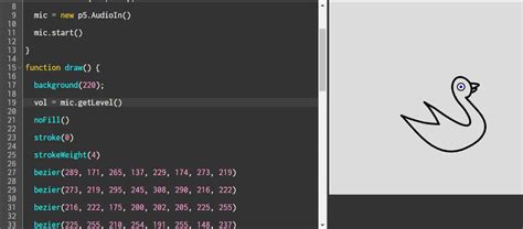 singing swan tutorial using p5 js bezier curve and sound by nazia