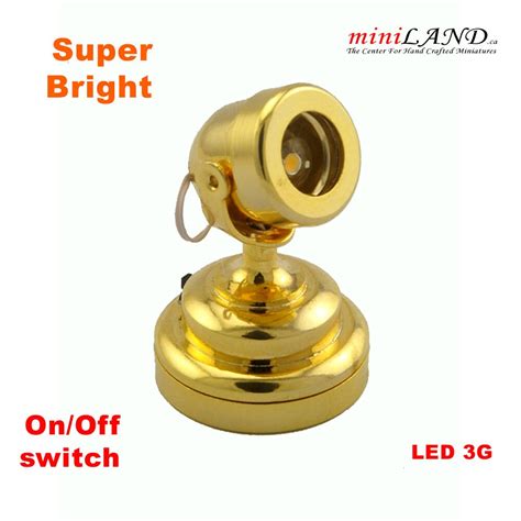 Miniature Spot Led Battery Light BRASS Lamp With On Off Etsy