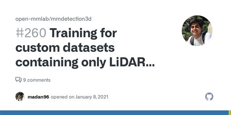 training for custom datasets containing only lidar scans annotations