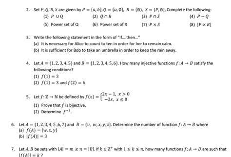 Solved Set P Q R S Are Given By P A B Q A R Chegg