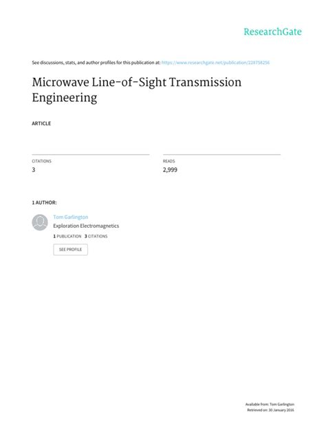 Microwave Line Of Sight Pdf Radio Propagation Microwave