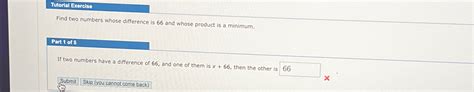 Solved Tutorial ExerclseFind Two Numbers Whose Difference Is Chegg