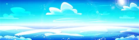 바람이 부는 날에 눈 덮인 들판이 있는 겨울 화창한 풍경 만화 스타일의 크리에이 티브 벡터 일러스트 레이 션 구름에 대한 스톡 벡터 아트 및 기타 이미지 Istock