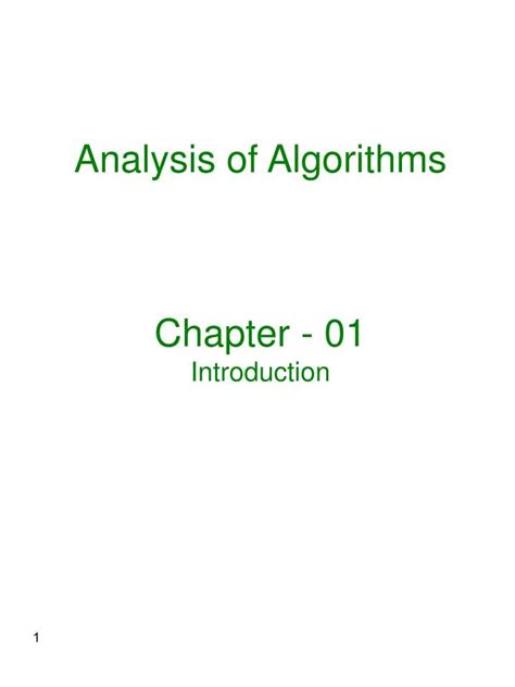 PPT Analysis Of Algorithms Chapter 01 Introduction PowerPoint Presentation ID 5529566
