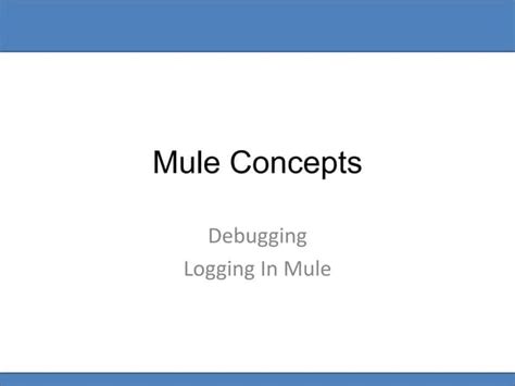Mule Debugging Logginginmule Pptx Programming Languages Computing
