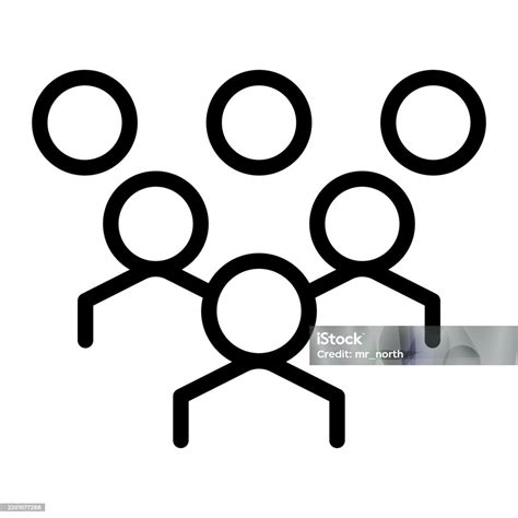 서포터 아이콘 얇은 선 스타일 벡터 일러스트 레이 션 그래픽 디자인 고립 색상에 대한 스톡 벡터 아트 및 기타 이미지 고립 색상 디자인 요소 로고 Istock