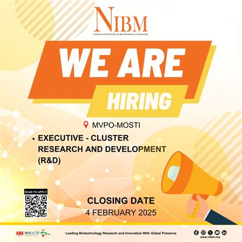 nibm nibmmalaysia hiring national institutes of biotechnology malaysia nibm