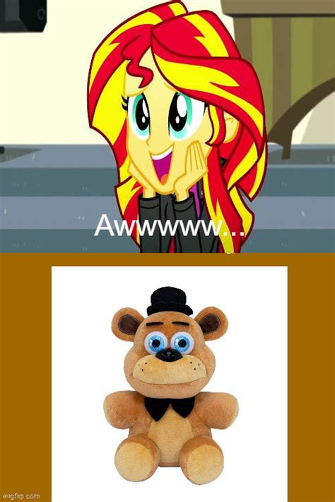 Sunset Shimmer Finds Freddy Plushie By Blueycute605 On Deviantart