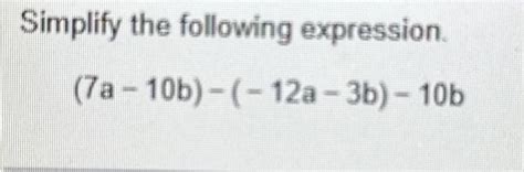 Solved Simplify The Following Expression Chegg Com