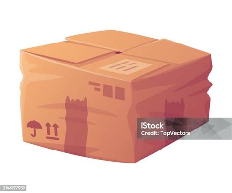 구겨진 골판지 상자 로서 포장 와 선적 컨테이너 벡터 일러스트 갈색에 대한 스톡 벡터 아트 및 기타 이미지 갈색 구겨진 굽은 Istock