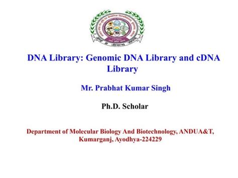 Construction Of Genomic And C Dna Library Ppt