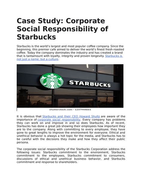 CSR Case Study Applied In CSR Case Study Corporate Social