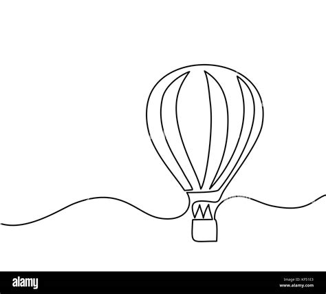 Hot Air Balloon Sign Continuous Line Drawing Icon Vector Illustration Stock Vector Image And Art