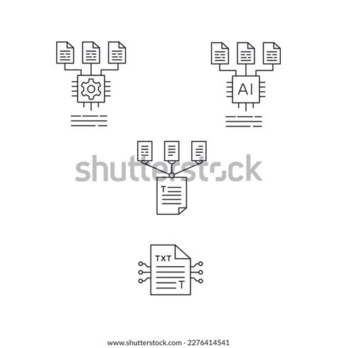 Text Summarization Illustration Shortening Text Efficient Stock Vector