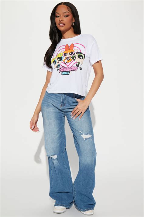 Powerpuff Girls Cropped Tee White Fashion Nova Screens Tops And