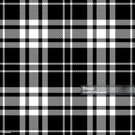 흑백의 타탄 패턴 헤링본 텍스처 매끄러운 체크 체크 체크 체크 백그라운드 그래픽으로 클래식 한 플란넬 셔츠 스커트 선물 포장 또는 기타 현대적인 가을 겨울 패션 섬유 프린트