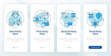 Audience Data Types Blue Onboarding Mobile App Screen Stock Vector Illustration Of Guide