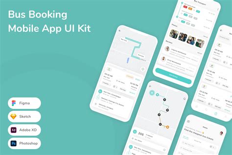 Bus Booking Mobile App Ui Kit Ui Kits And Libraries ~ Creative Market