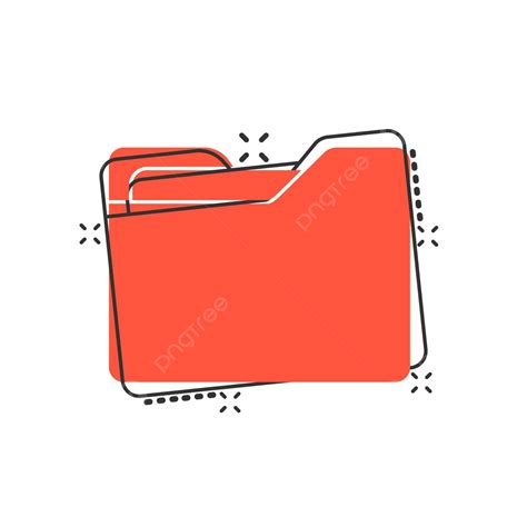 Ikon Folder File Gaya Komik Dengan Efek Percikan Penyimpanan Vektor