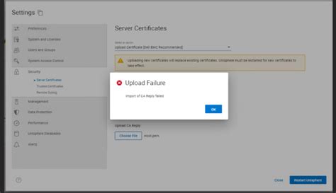 Unisphere For Powermax 10x Import Of Ca Signed Certificate Is Failing