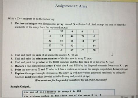 Solved Assignment 2 Array Write A C Program To Do The
