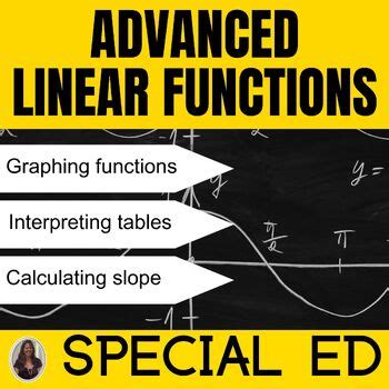 Linear Functions Algebra For Special Education PRINT AND DIGITAL Advanced