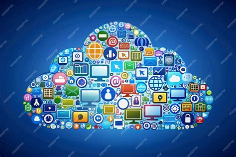 Cloud Computing Abstract Vector Graphic Icons Concept Premium Ai Generated Image
